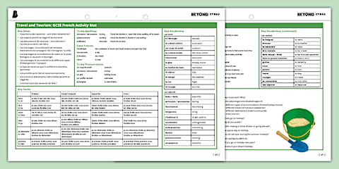Holidays: GCSE French Activity Mat