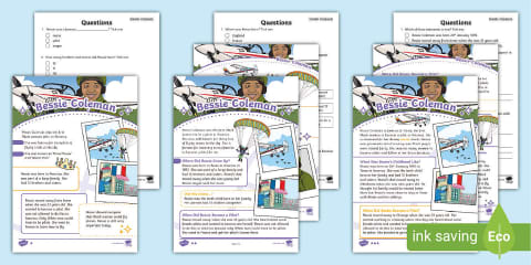 Bessie Coleman KS1 Leaflet Template
