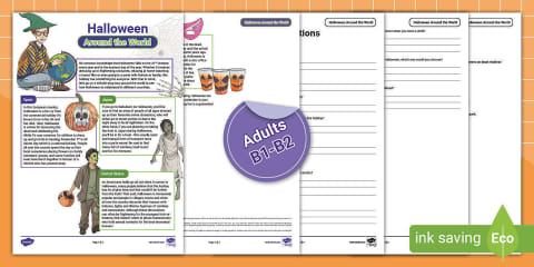 ESL Halloween Gap Fill Worksheet [Kids, A2-B1]