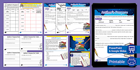 Sixth Grade Introduction to Author's Purpose PowerPoint & Google Slides