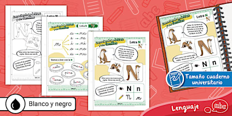 Ficha de actividad: La letra N - Grafomotricidad