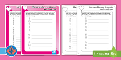 Pink Shirt Day Being an Anti-Bullying Ally Display Poster French