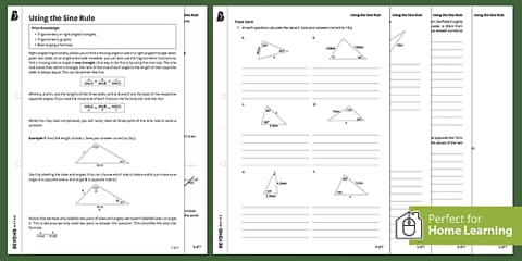 Sine and Cosine Rule Worksheet