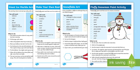 Winter Colour by Number Activity Sheets
