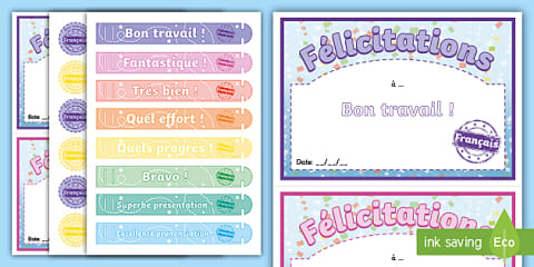 French Reward Stickers