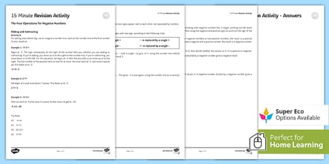 Four Operations with Negatives | Beyond