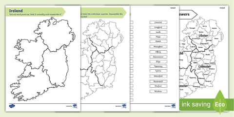 Irish Provinces of Ireland Worksheet