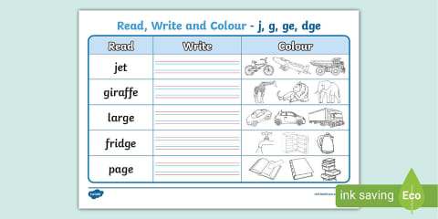 '-dge' Words Spelling Activity Sheet | Twinkl Phonics