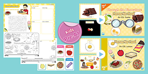 ESL Favourite Food Activity Sheet [Kids, Pre-A1]