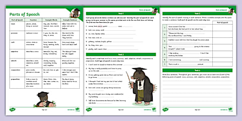 Parts of Speech Display Poster