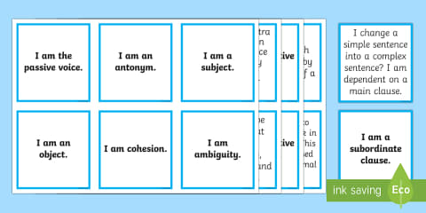 SPaG Terminology and Example Matching Game