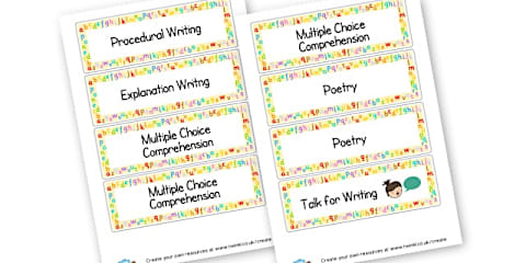 Editable Literacy Bookmarks