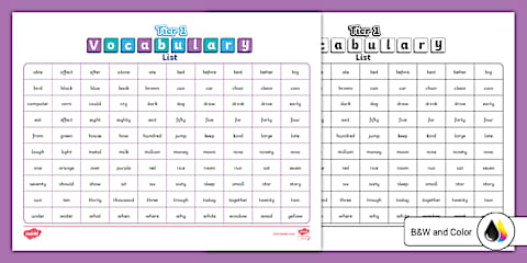 Tier 3 Vocabulary Word Display Posters
