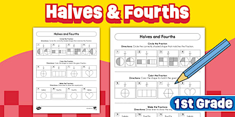 First Grade Fractions Count and Tally Worksheet