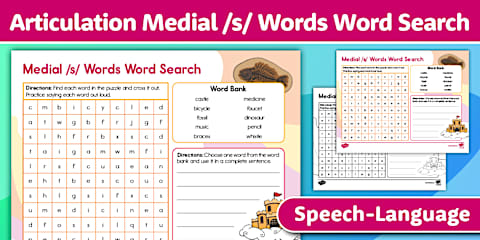 Articulation Initial /r/ Words Word Search for SLP
