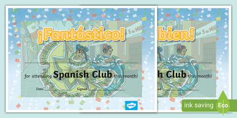 Spanish Reward Certificates