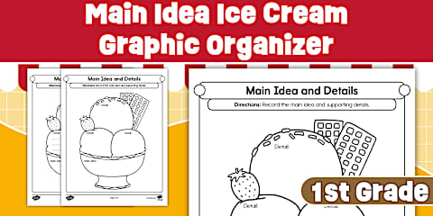 First Grade Bones Main Idea and Supporting Details Worksheet