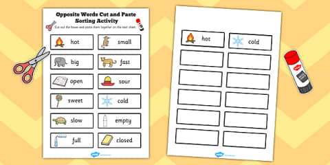 Heavy or Light? Cut and Paste Sorting Activity