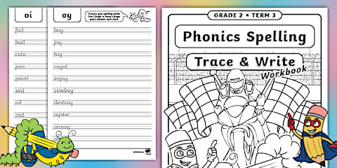 Grade 2 Term 1 Phonics Spelling Trace and Write Booklet