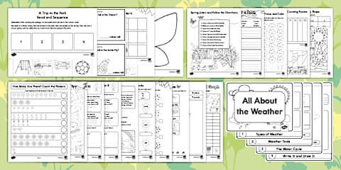 Kindergarten May Math and Literacy No-Prep Packet