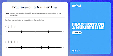 Fifth Grade Spring Comparing Fractions on a Number Line Worksheet