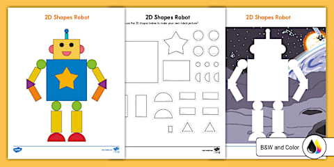 2D Shapes Robot Activity | Twinkl
