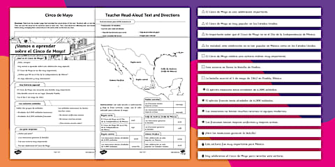 A History of Cinco de Mayo Informational Text and Questions for 6th-8th ...