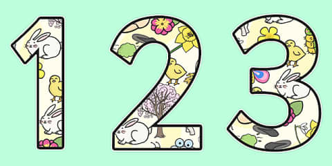 Spring Number And Word Posters