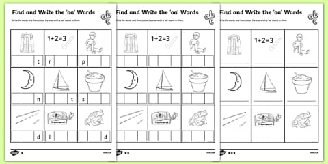 Phonics 'oa' Words Differentiated Wordsearch | Phonics