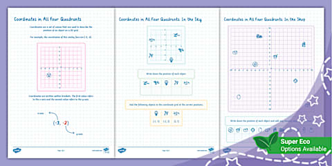 Four Quadrant Coordinate Grid Graphing Template