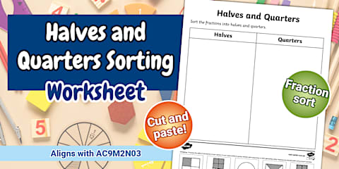 Fractions - Halves, Quarters and Eighths F-2