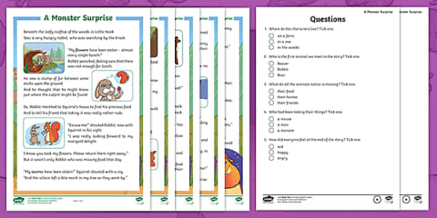 Year 2 Read and Reply Activity Sheets
