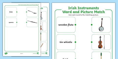 Traditional Irish Musical Instruments Listening and Responding Flashcards