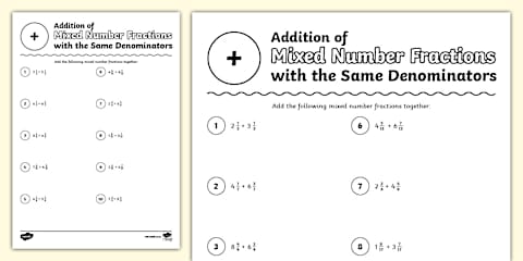 KS2 Summer Themed Addition and Subtraction of Mixed Fractions Board Game