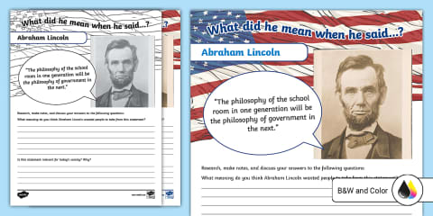 Abraham Lincoln Fast Facts Fact File for 3rd-5th Grade