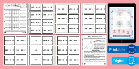 Place Value Memory Match Game for 3rd-5th Grade