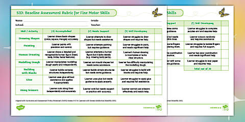 SID: Grade 2 Life Skills Planning and Record Sheet
