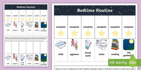 Visual Timetable - Getting Ready For Bed - Girl Illustrations
