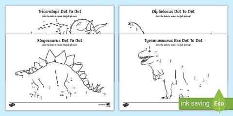 Connect The Dots T. Rex Activity | Numbers up to 25