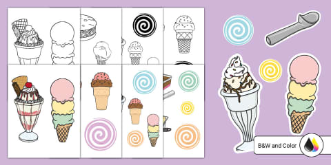 How To Draw an Ice Cream Cone Worksheet | Directed Drawing