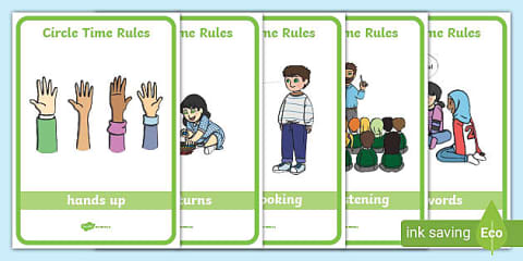 Classroom Rules Bulletin Board Display Cards for Special Education