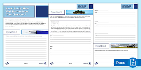 Year 7 and 8 Novel Study Pack - Booklet and Activities