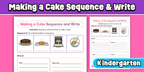 10 Step Sequencing Cards Making a Cake