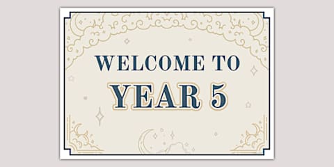 Celestial-Themed Golden Rules Display Poster