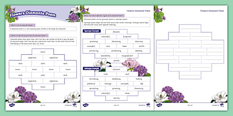 How to Write Diamante (Diamond) Poems Resource Pack