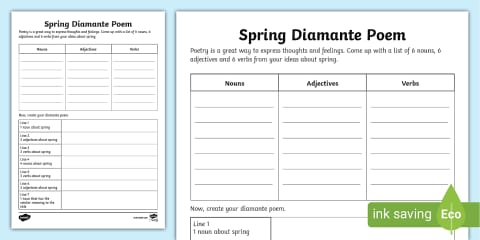 How to Write Diamante (Diamond) Poems Resource Pack