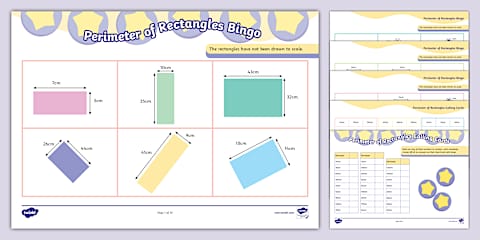 Third Grade Area of Rectangles Math Bingo Game