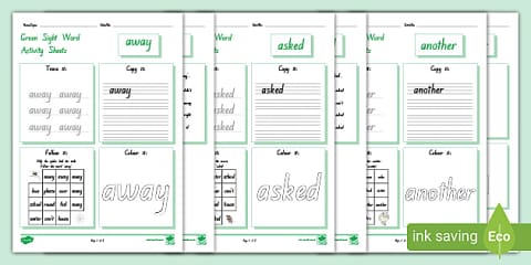 New Zealand Magenta Sight Words Worksheets
