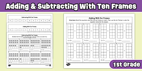 Addition and Subtraction with Ten Frames Activity
