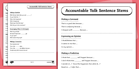 Accountable Talk Posters for 6th-8th Grade